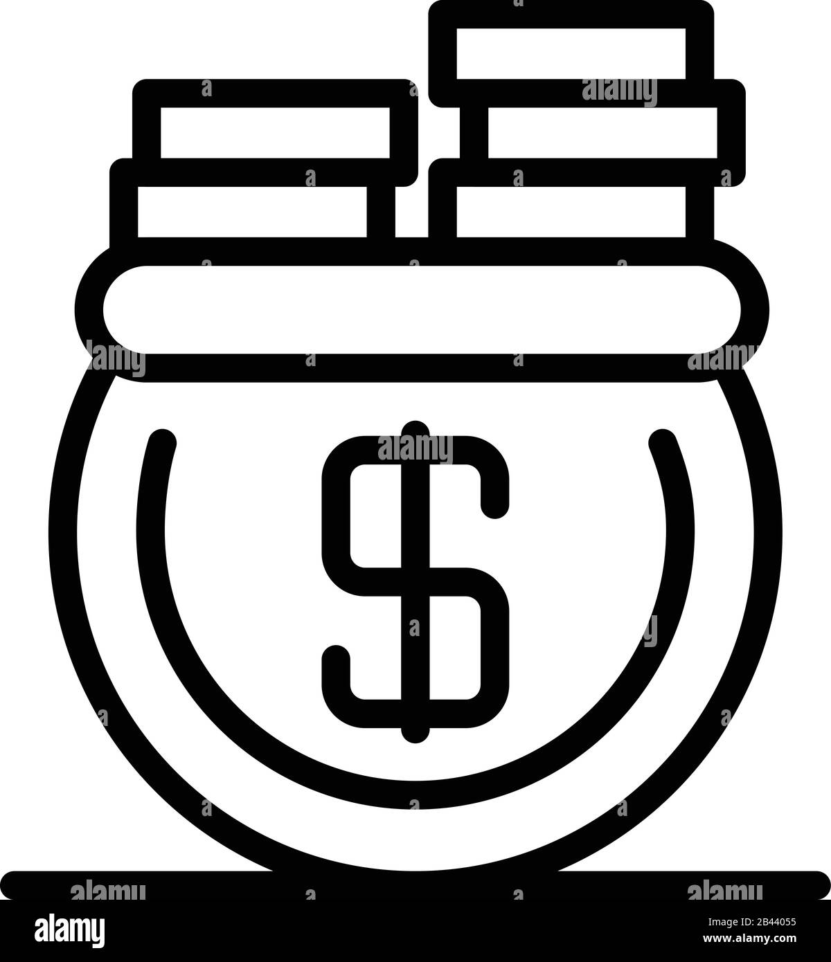 Money coin pot icon, outline style Stock Vector Image & Art - Alamy