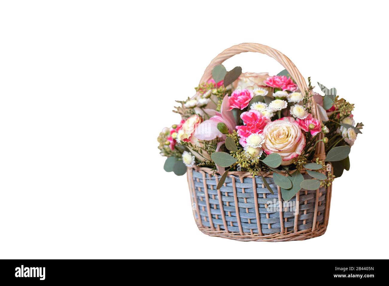 Wedding refined and elegant bouquet of beautiful flowers isolated on ...