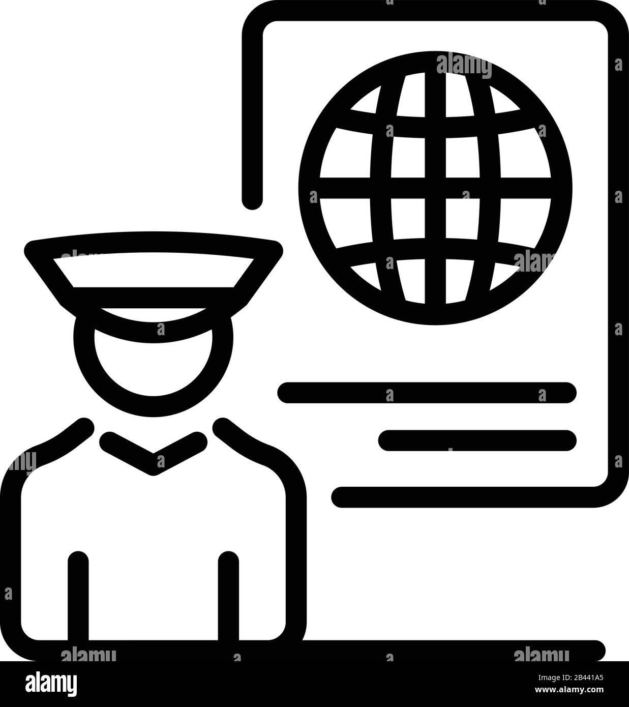 Global passport control icon, outline style Stock Vector Image & Art ...