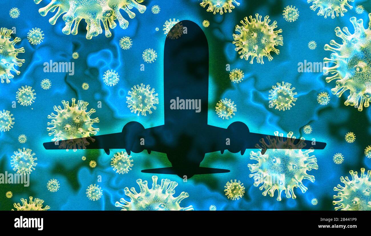 Airline disease Coronavirus and travel risk of virus or bacteria ...