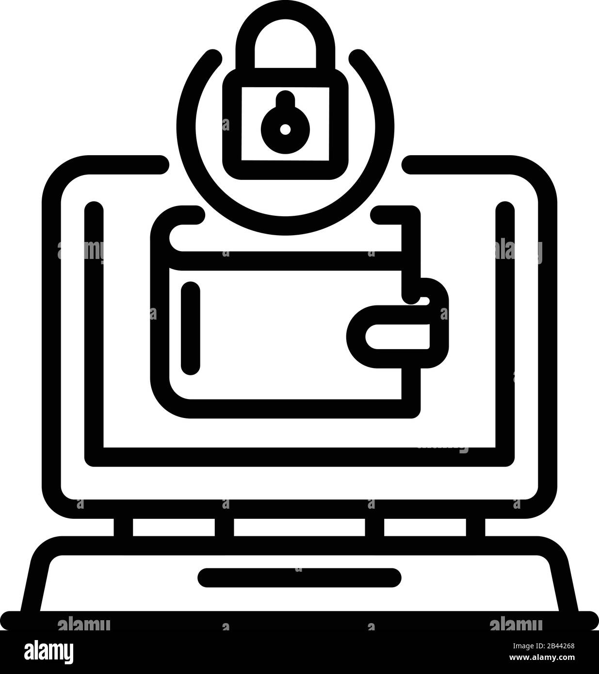 Secured web wallet icon, outline style Stock Vector Image & Art - Alamy