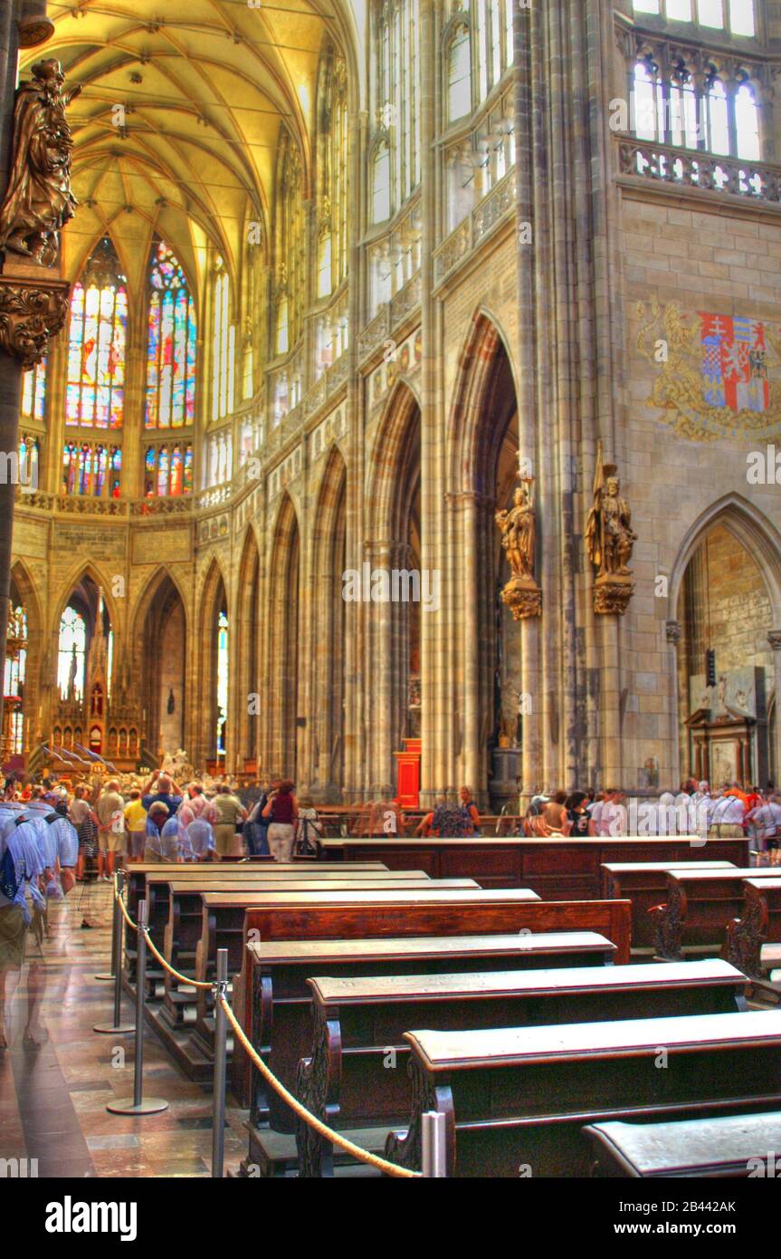 prague cathedral interior - vacation in the heart of east europe Stock ...