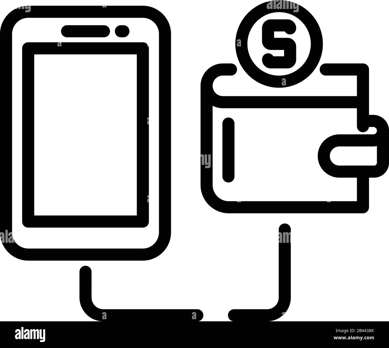 Smartphone wallet connection icon, outline style Stock Vector Image ...