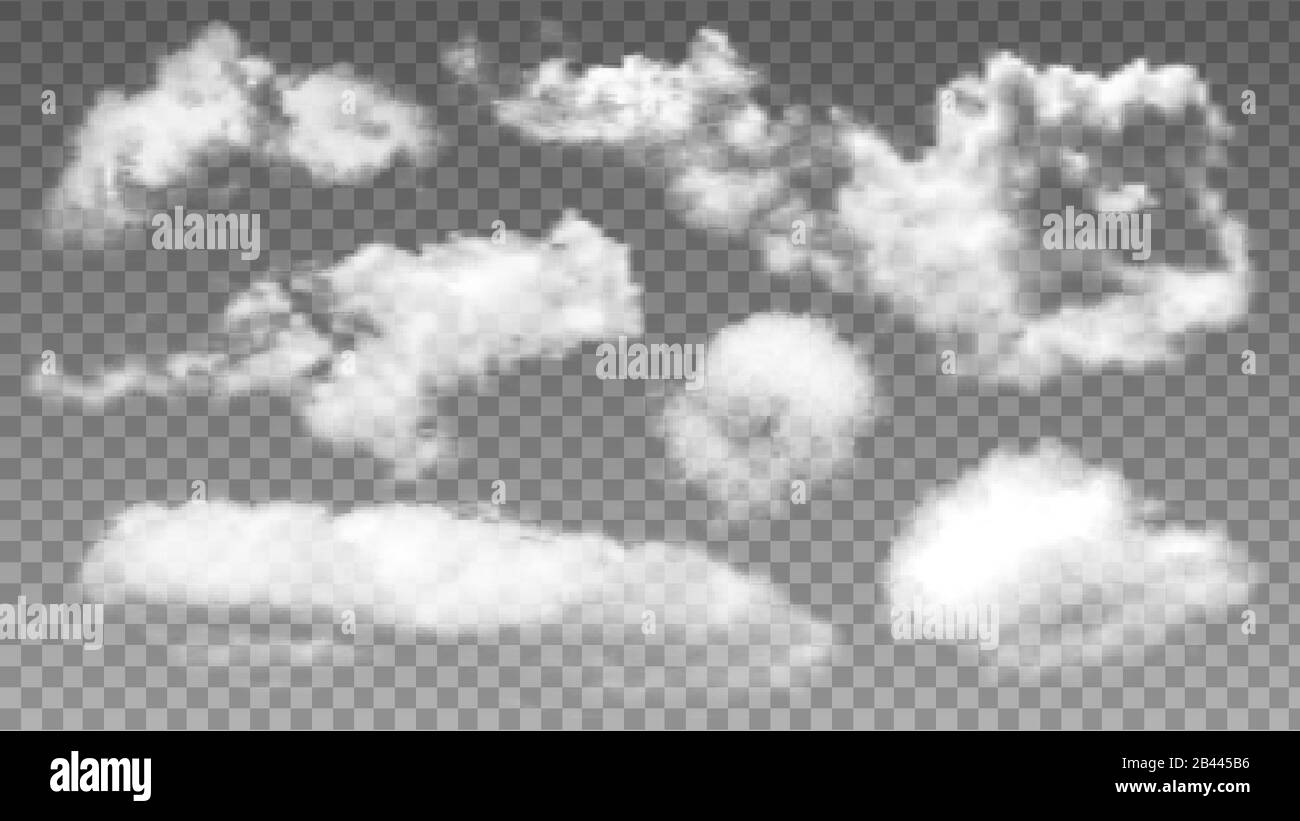 Fluffy Flying Sky Air Clouds Collection Set Vector Stock Vector Image ...