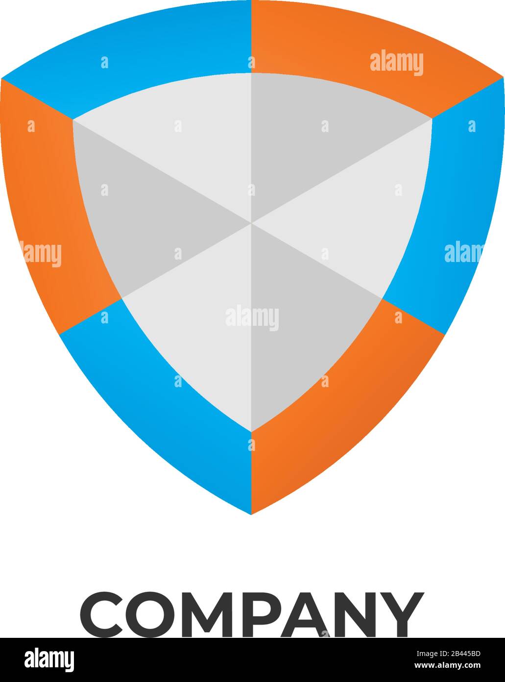 Colorful shield sign illustration. Tosca blue, orange, Gray. Security ...