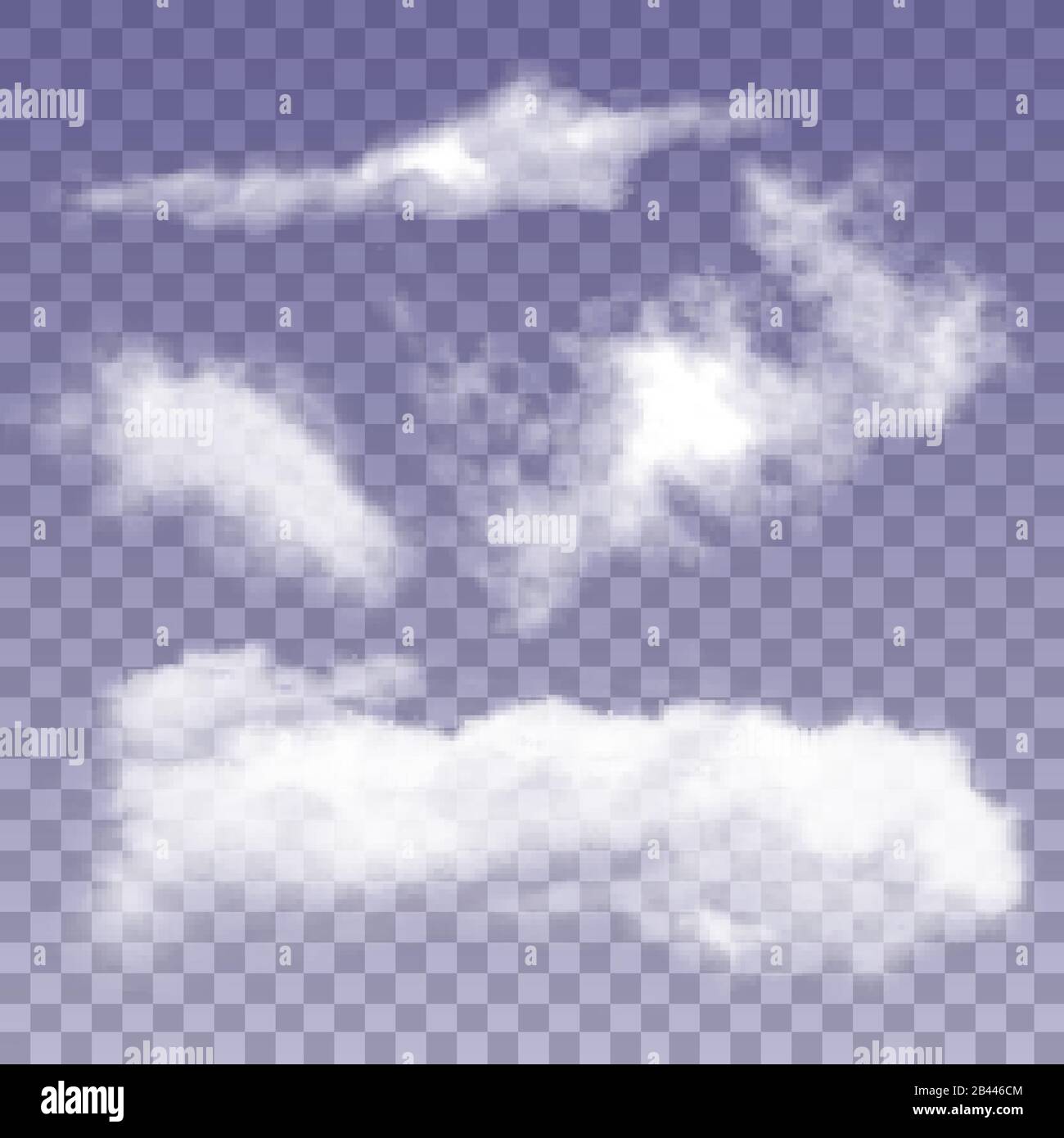 Fluffy Flying Sky Clouds Collection Set Vector Stock Vector Image & Art ...