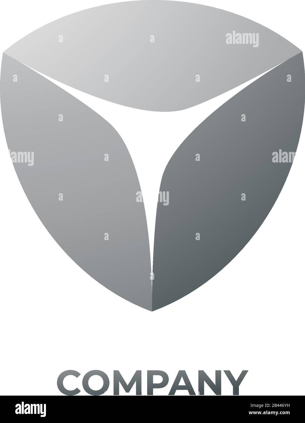 Gray metal shield sign illustration. Security logo concept isolated on ...