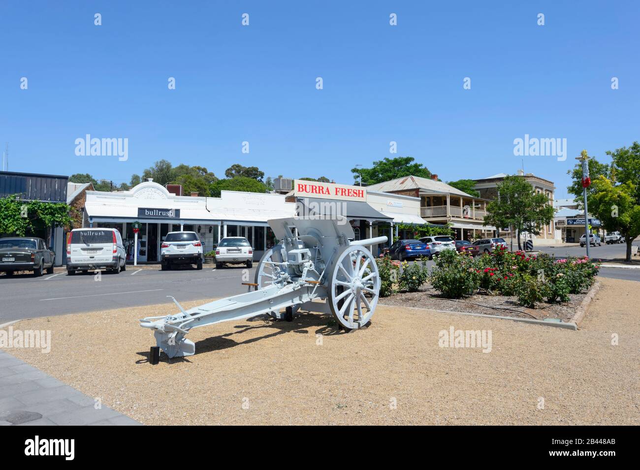 Main street of the small rural town of Burra, a former copper mining ...