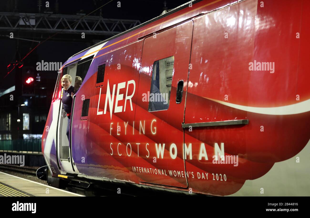 Driver Tori Weightman looks out from the cab of 'The Flying Scotswoman ...