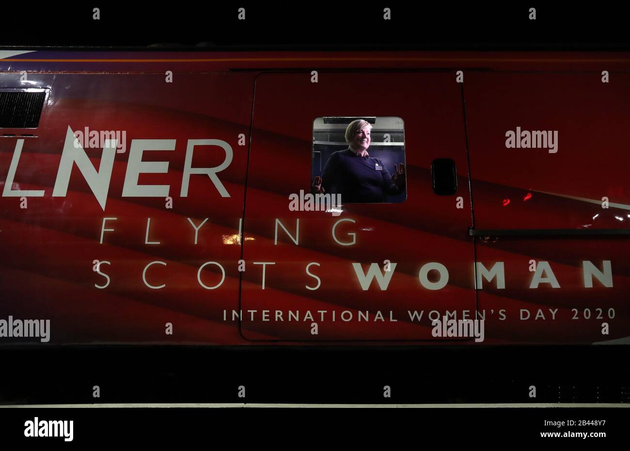 Driver Tori Weightman looks out from the cab of 'The Flying Scotswoman ...