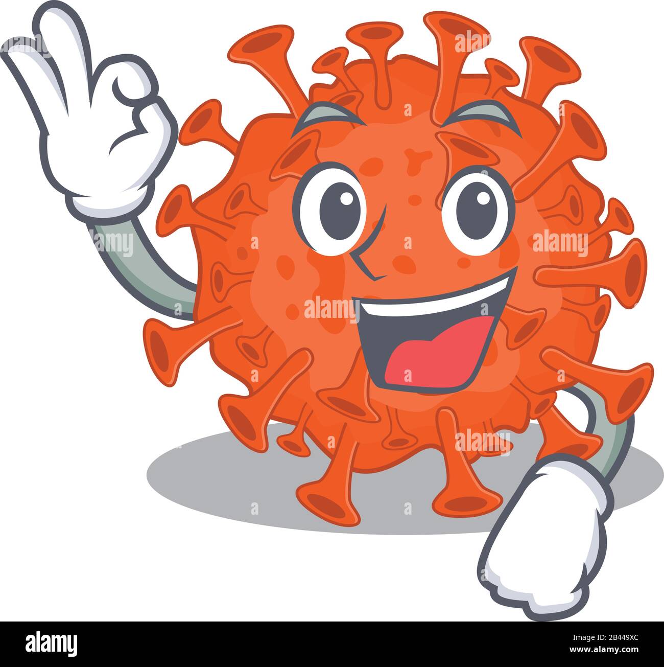 Electron microscopy coronavirus cartoon character design style making ...