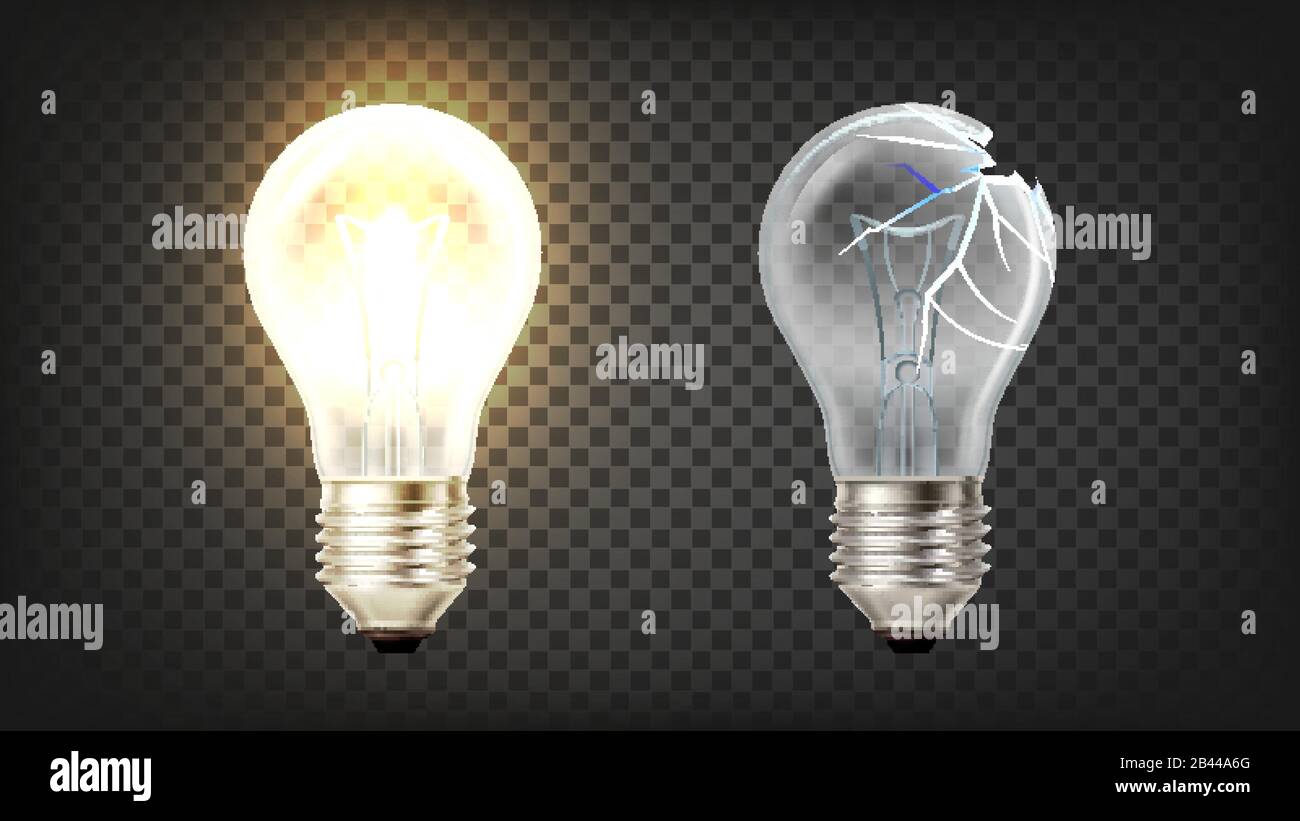 Broken Light Bulb Vector