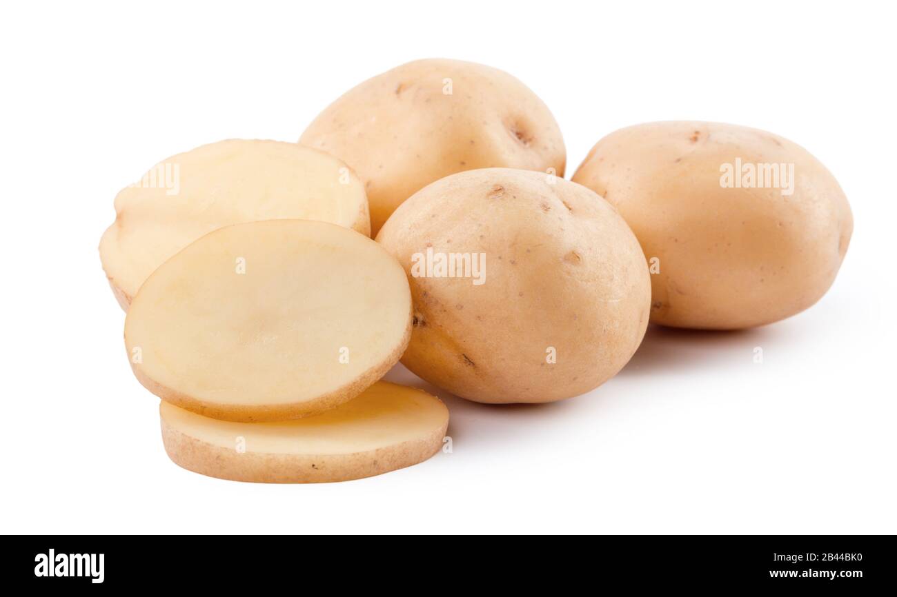 raw yellow potato isolated on white background Stock Photo - Alamy
