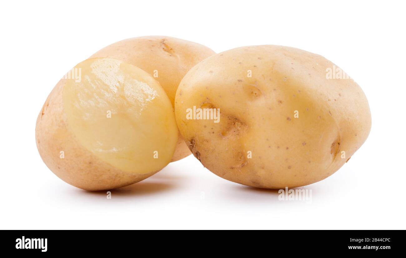 raw yellow potato isolated on white background Stock Photo - Alamy