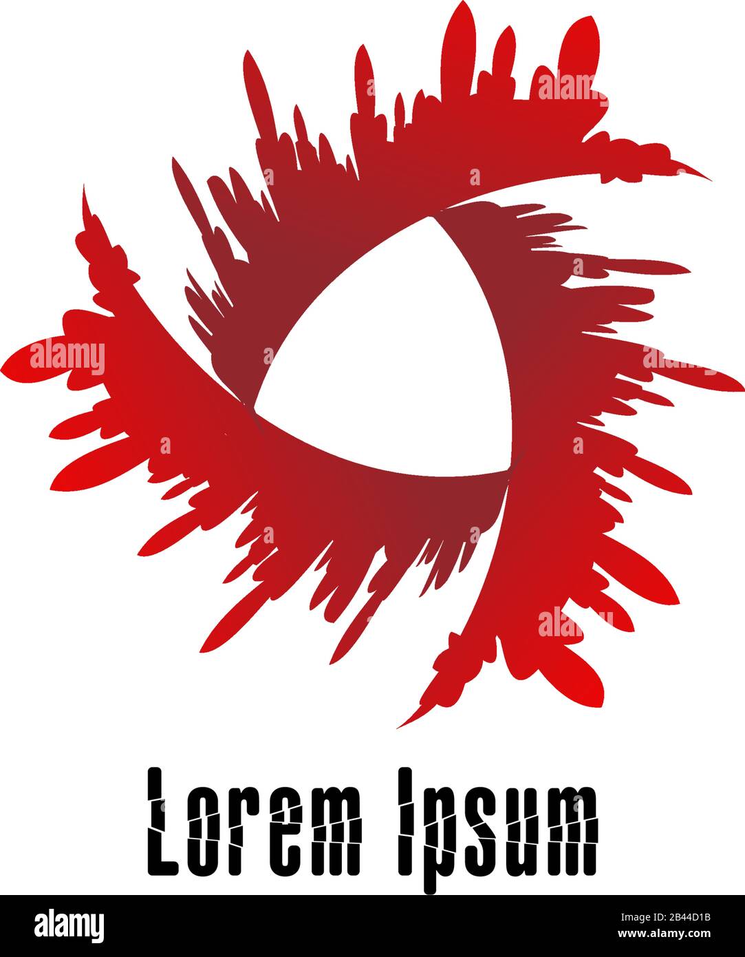 Abstract blood splash vortex illustration. Horror logo design template ...