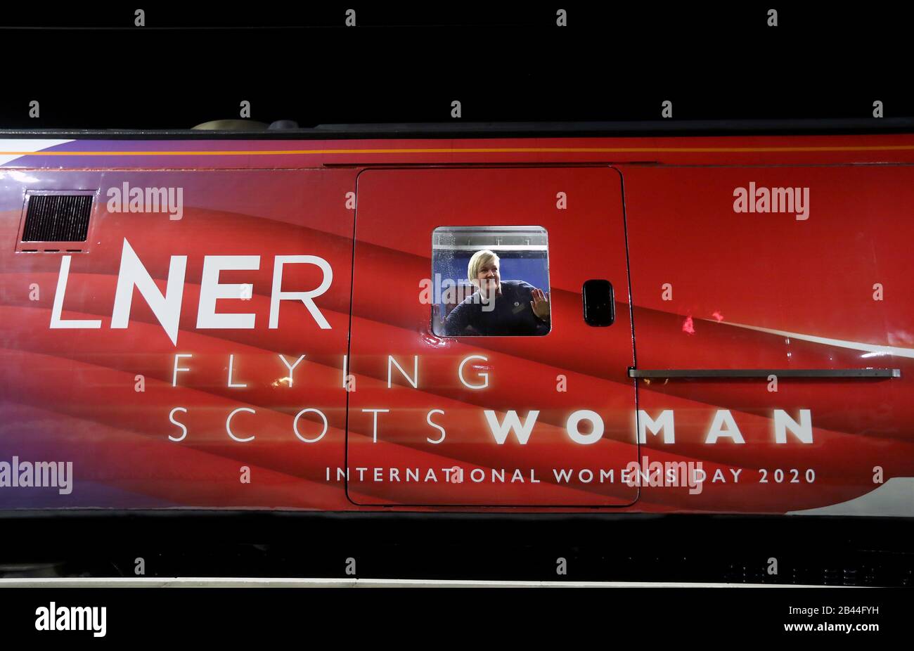 Driver Tori Weightman looks out from the cab of 'The Flying Scotswoman ...