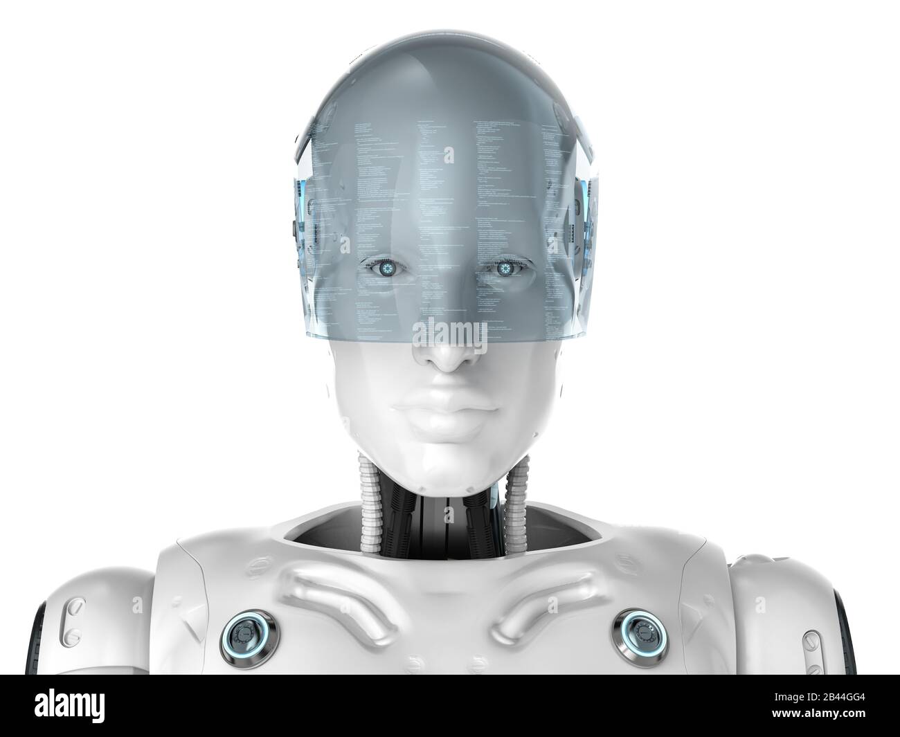 3d rendering female cyborg with goggle or headset Stock Photo - Alamy