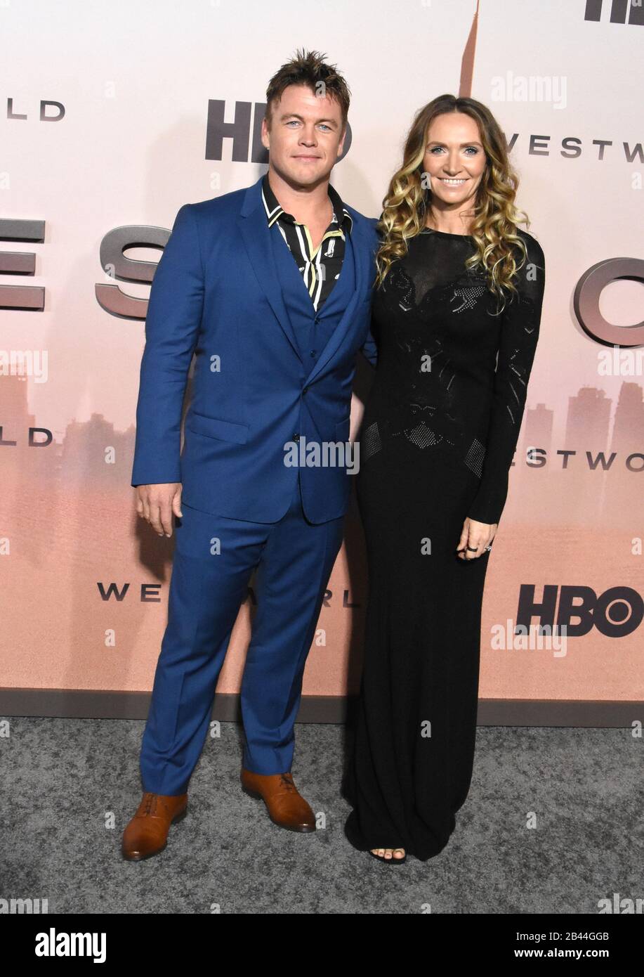 Hollywood, California, USA 5th March 2020 Actor Luke Hemsworth and wife ...