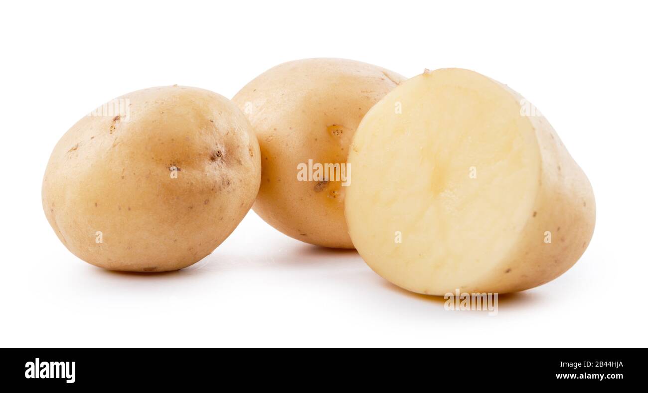 raw yellow potato isolated on white background Stock Photo - Alamy