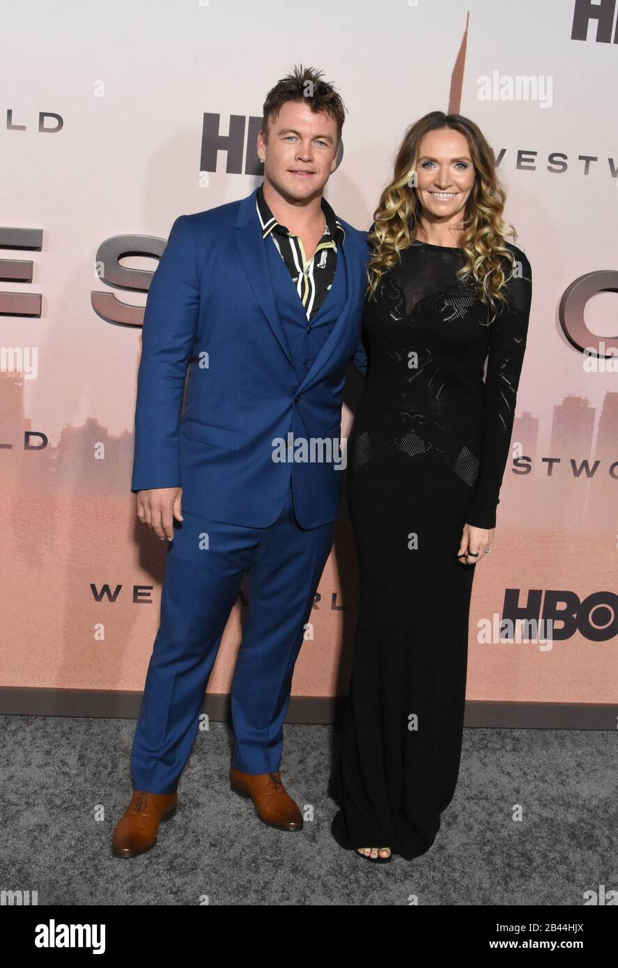 Hollywood, California, USA 5th March 2020 Actor Luke Hemsworth and wife ...
