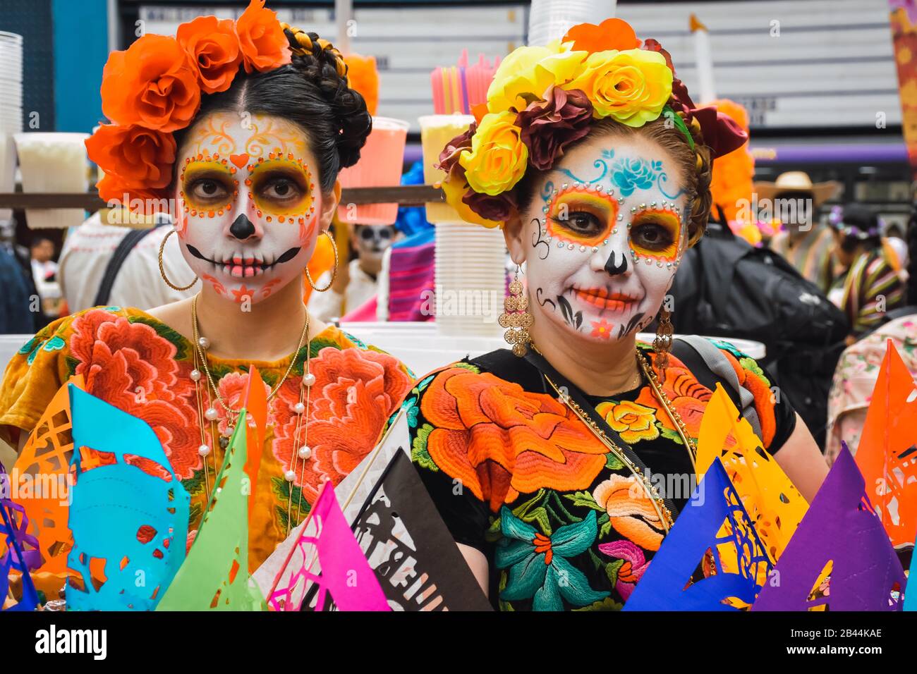 Mexico City, Mexico, ; October 26 2019: Women in disguise at the Parade ...