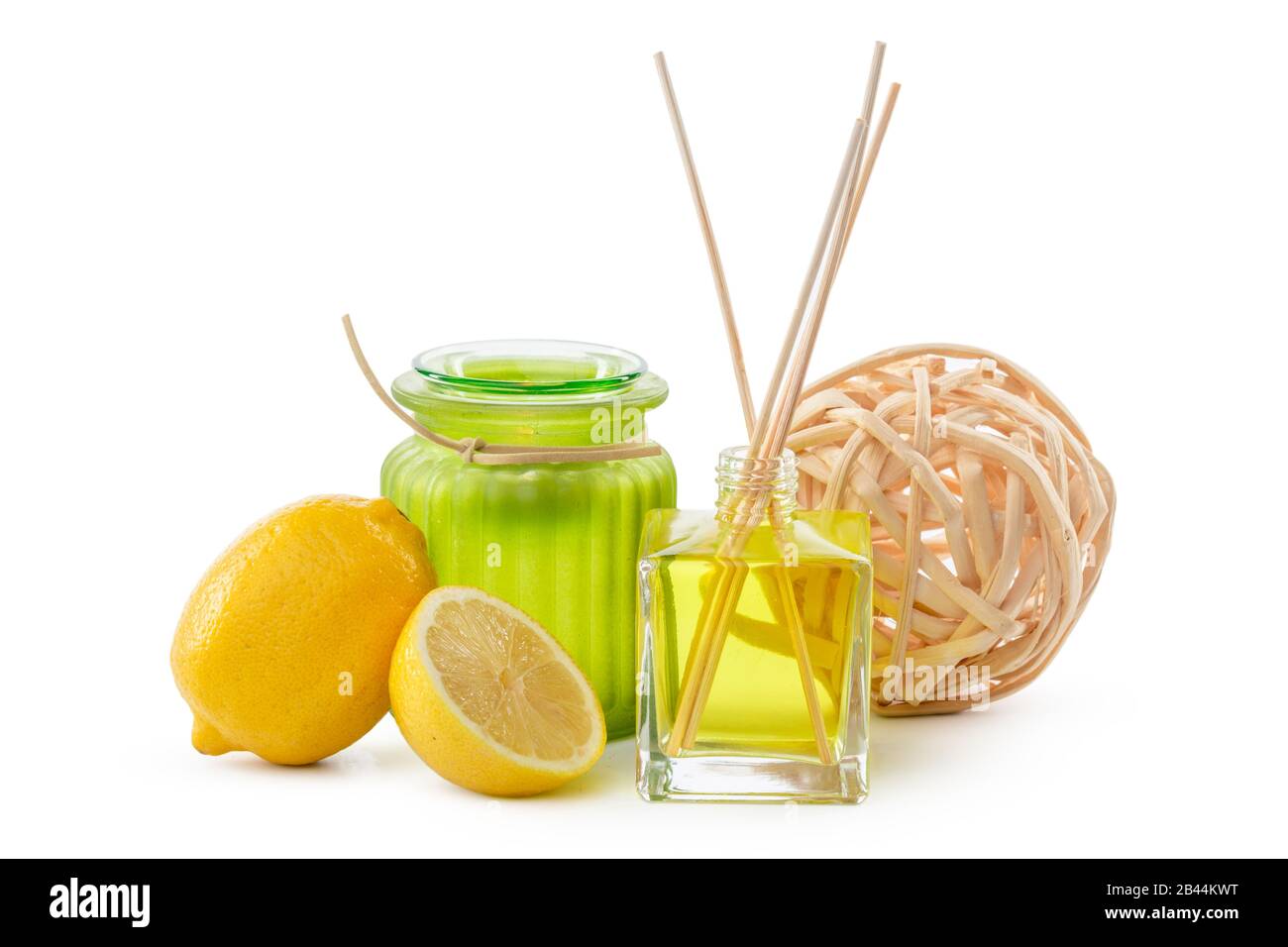 Fragrance sticks or bottle Scent diffuser with Lemon Stock Photo - Alamy