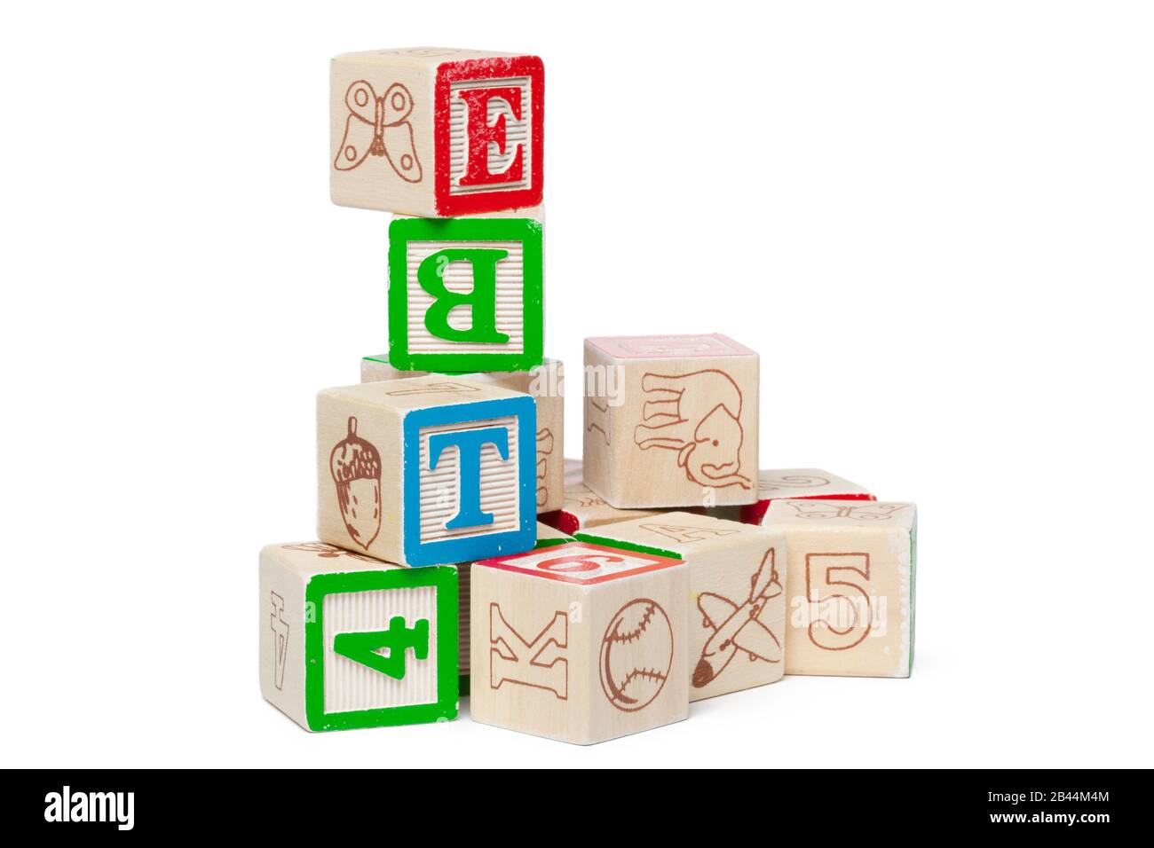 Wooden alphabet blocks isolated on white background Stock Photo - Alamy