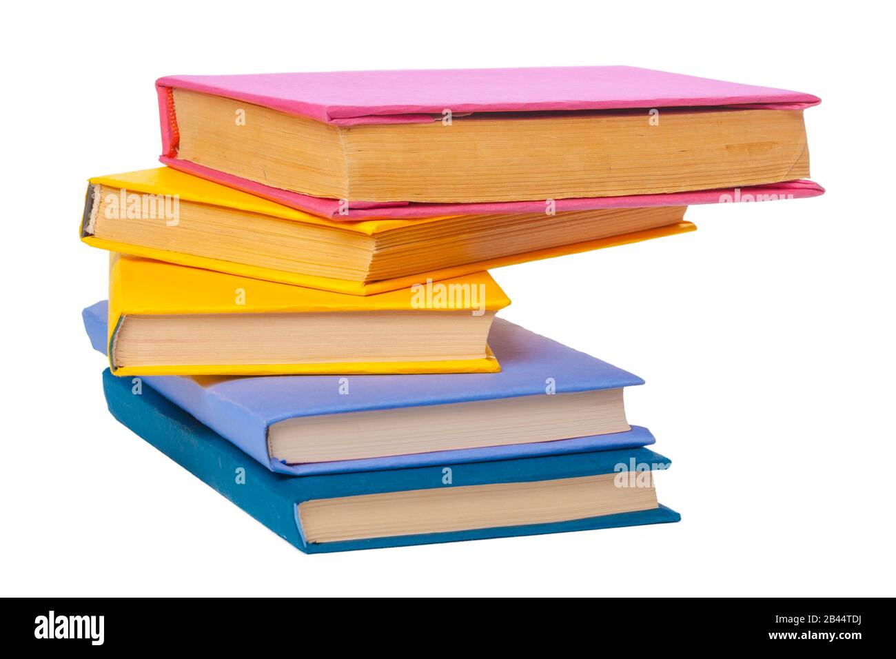 pile of books isolated on white background Stock Photo - Alamy