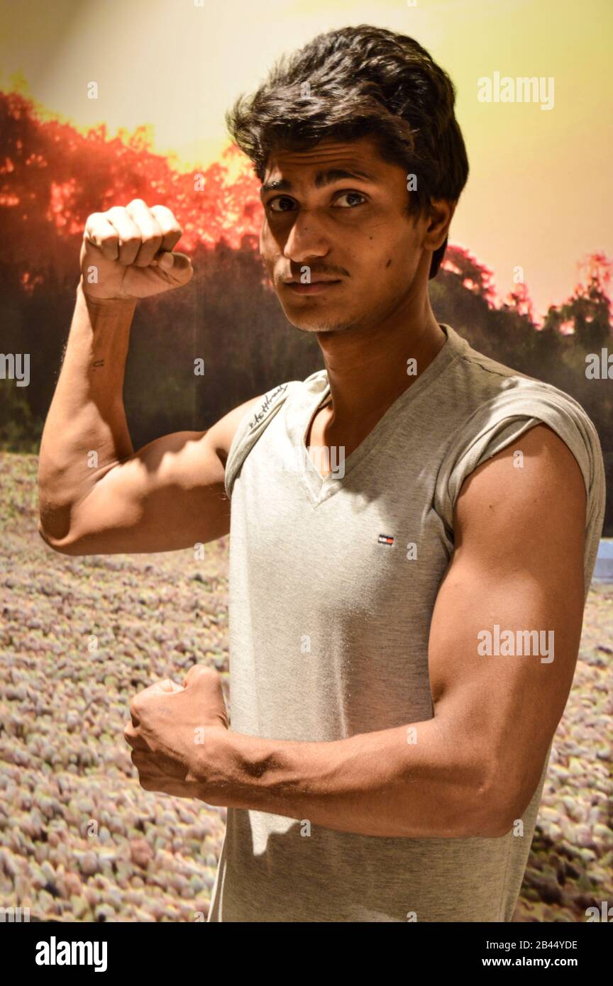 A indian boy poses for portfolio shoot at studio Stock Photo - Alamy