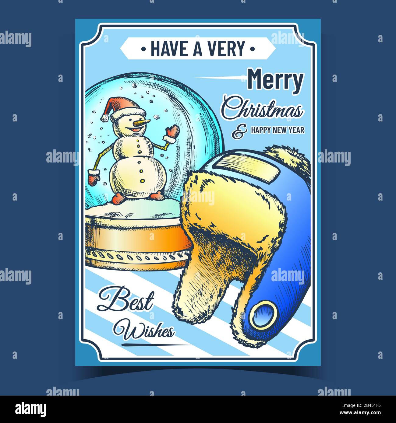 Merry Christmas Gifts Advertising Poster Vector Stock Vector Image ...