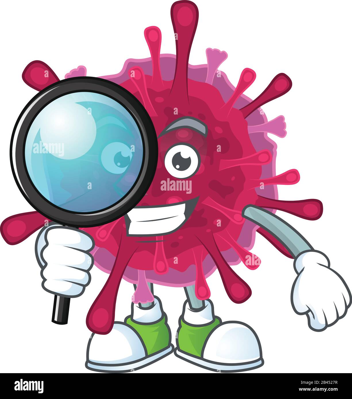A famous of one eye amoeba coronaviruses Detective cartoon character ...