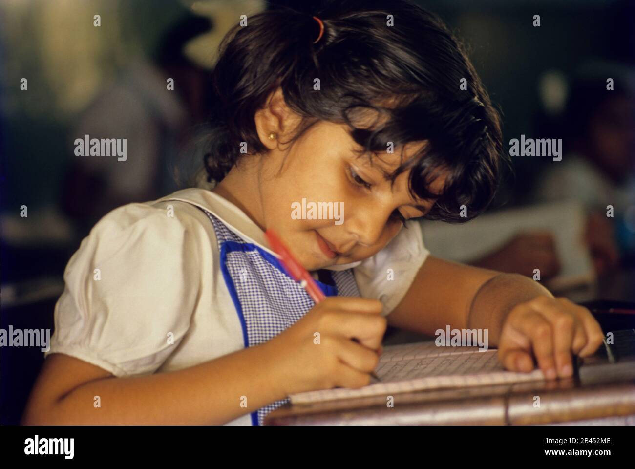 Girl Writing, India, Asia Stock Photo - Alamy