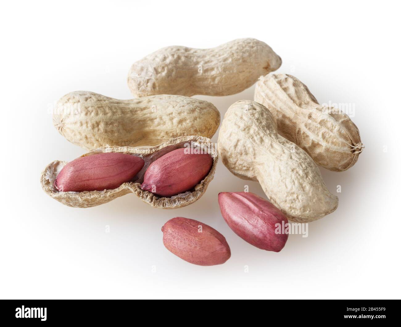 Raw peanuts isolated on white background with clipping path Stock Photo ...