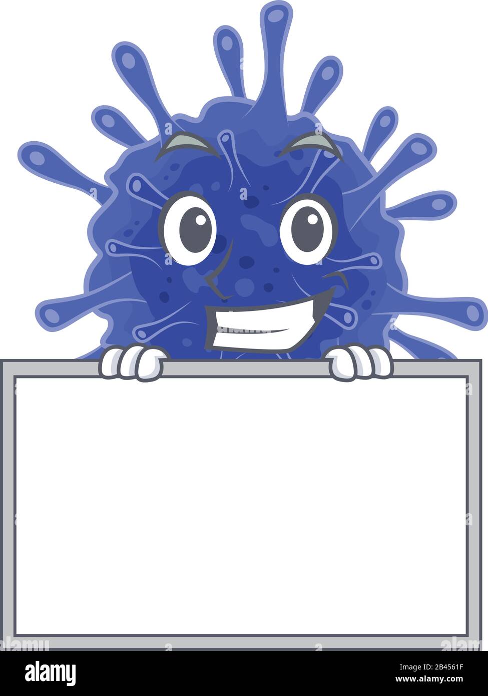 Smiley bacteria coronavirus cartoon character style bring board Stock ...