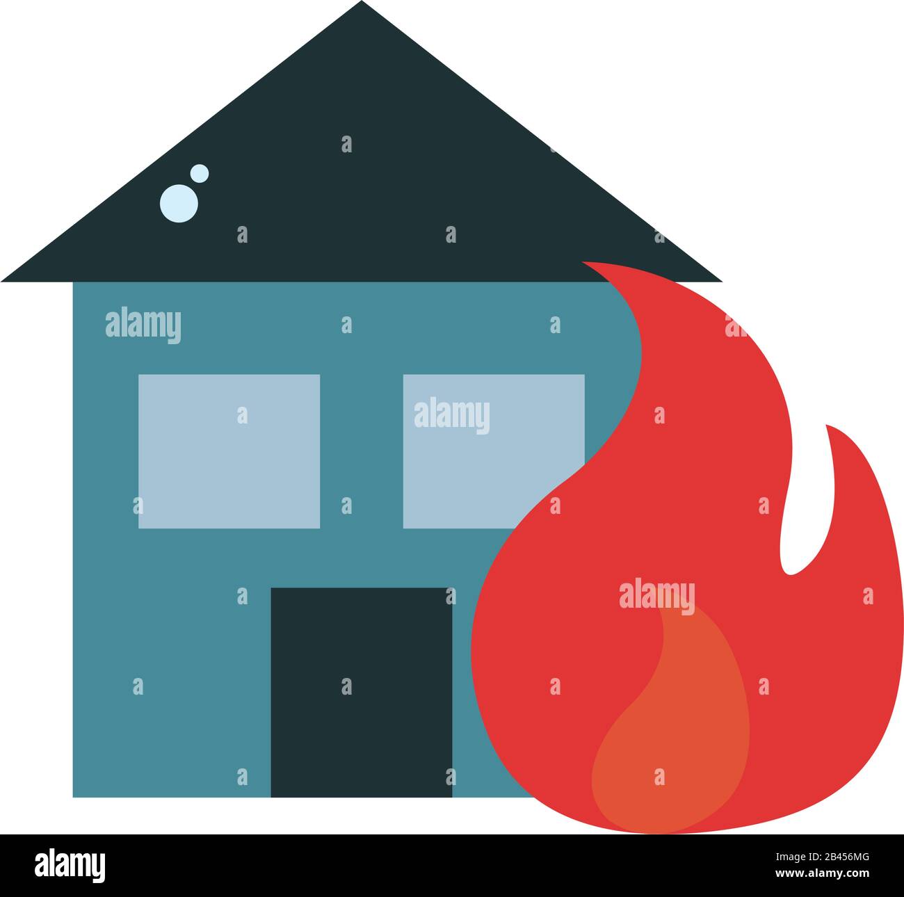 house in fire flat style icon design, Emergency rescue save department ...