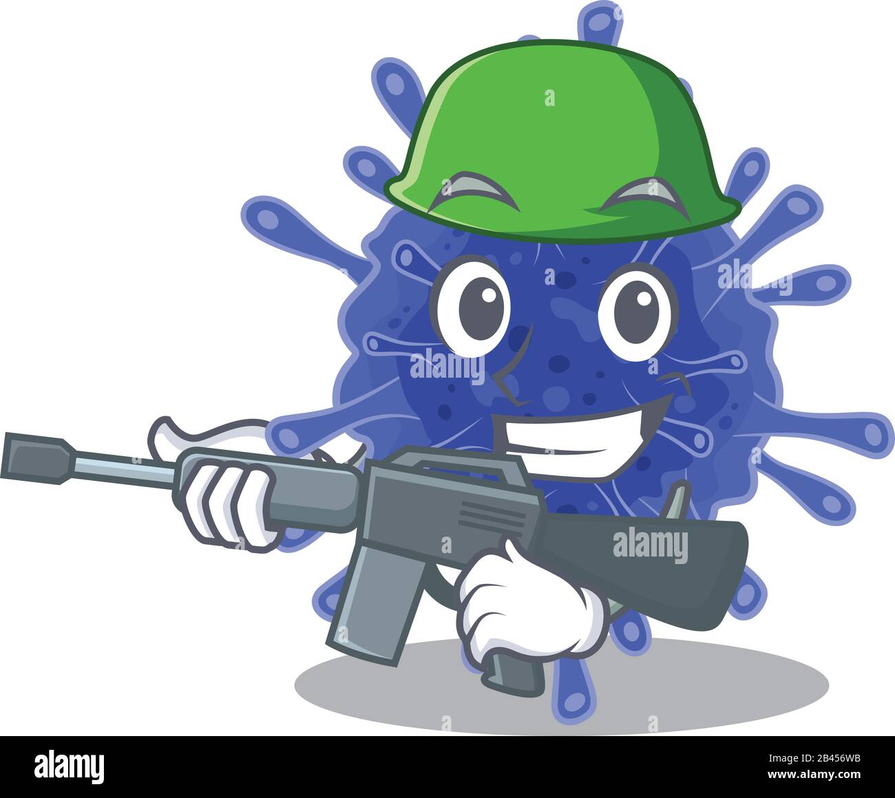 A picture of bacteria coronavirus as an Army with machine gun Stock ...
