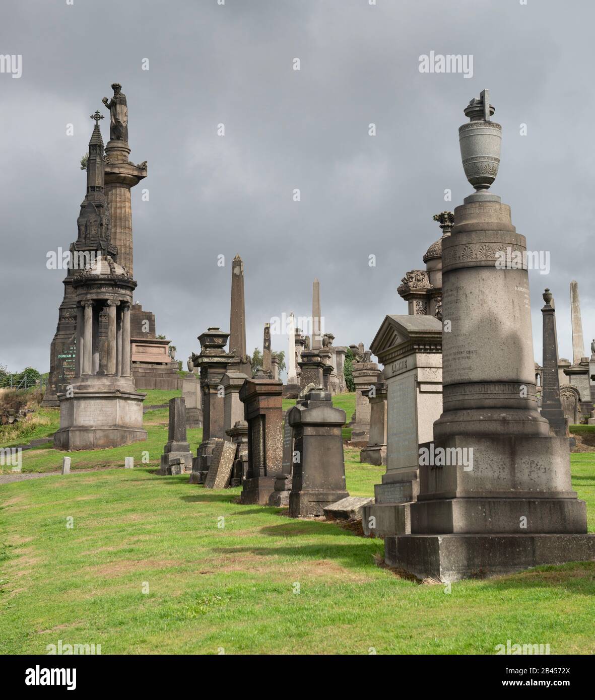 View of the famous Necropolis, a Victorian cemetery to the East of the ...