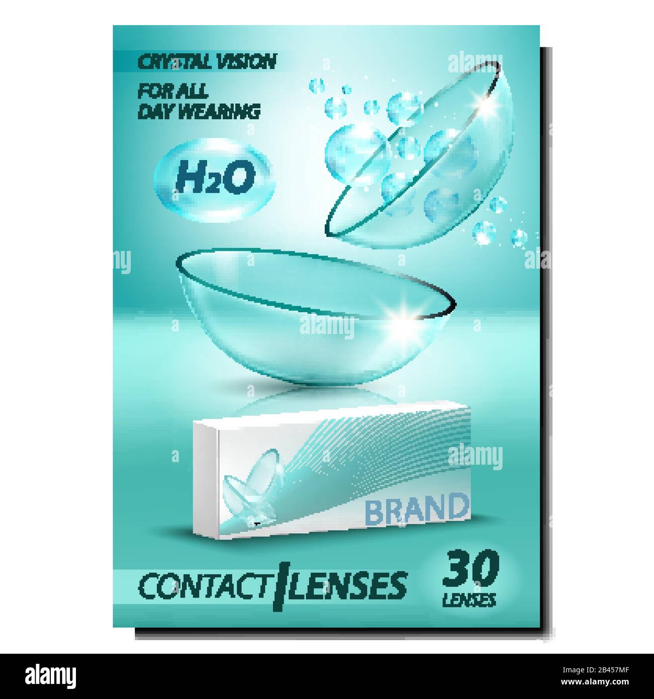 Contact Lenses Creative Advertising Poster Vector Stock Vector Image ...