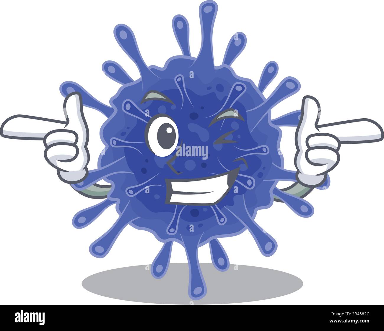 Smiley bacteria coronavirus cartoon design style showing wink eye Stock ...