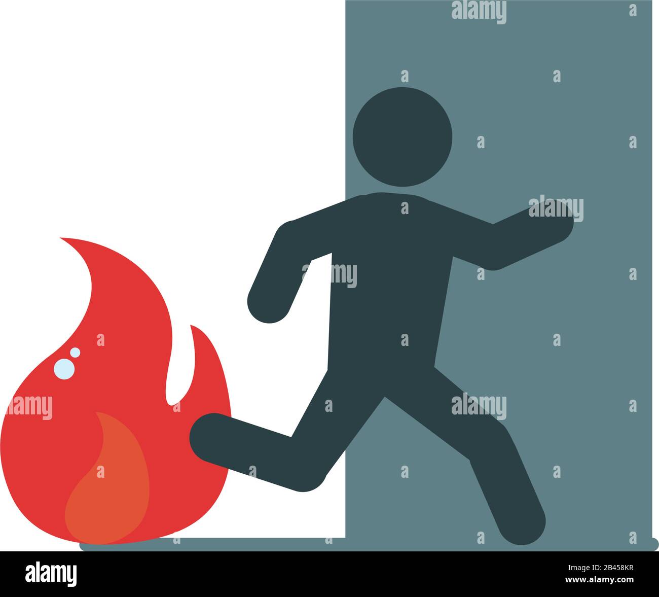 exit avatar and flame flat style icon design, Emergency rescue save ...