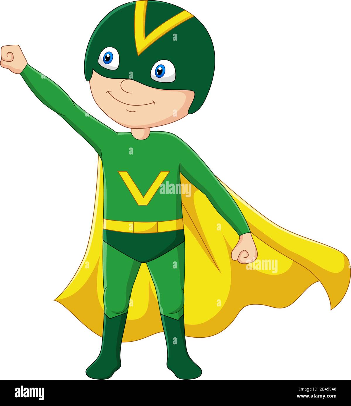Cartoon superhero boy isolated on white background Stock Vector Image ...