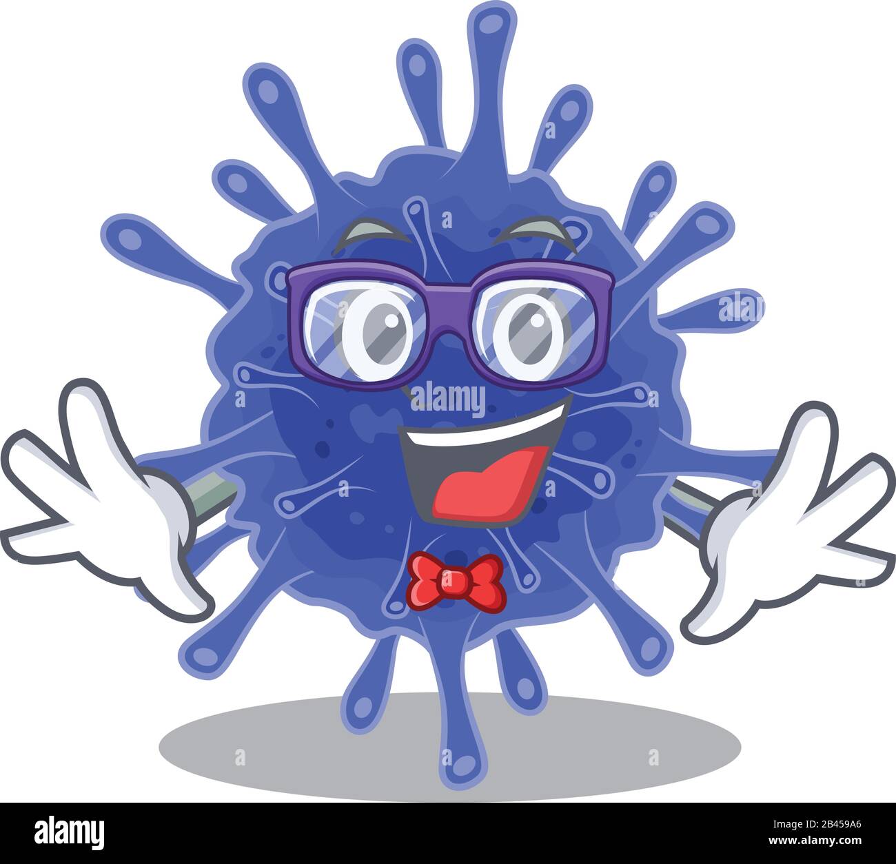 Super Funny Geek bacteria coronavirus cartoon character design Stock ...