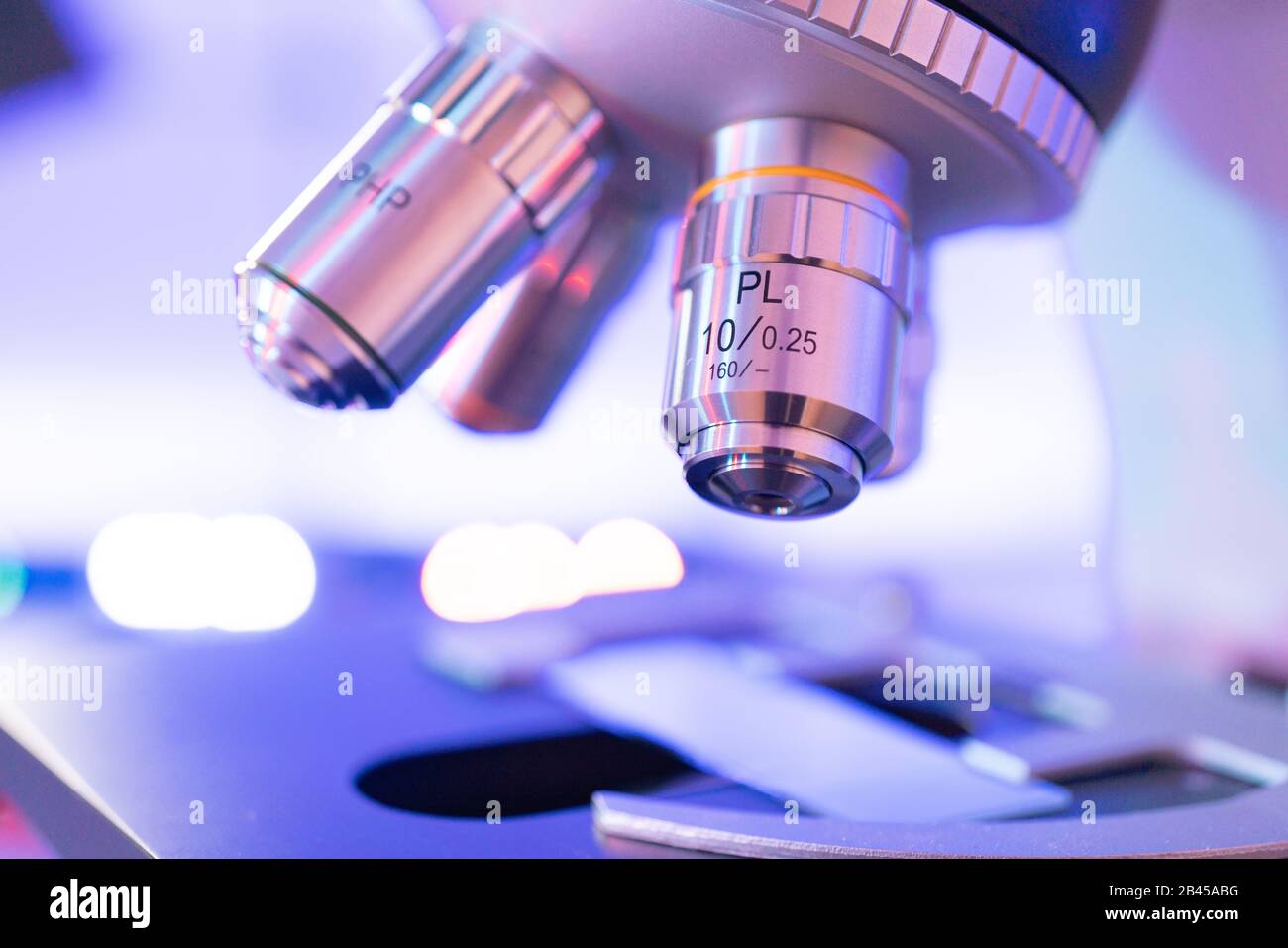 microbiological laboratory microscope in laboratory interior Stock ...