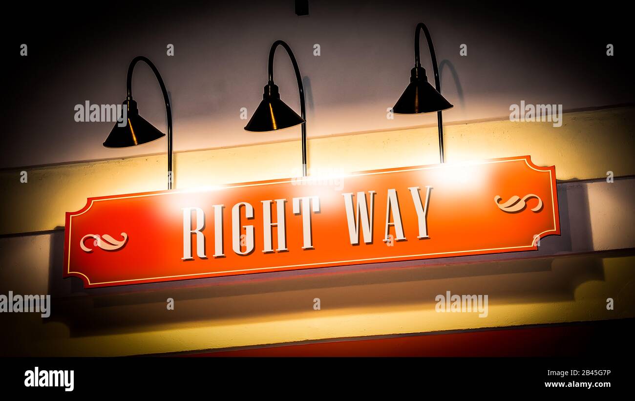 Street Sign the Direction Way to Right Way Stock Photo - Alamy