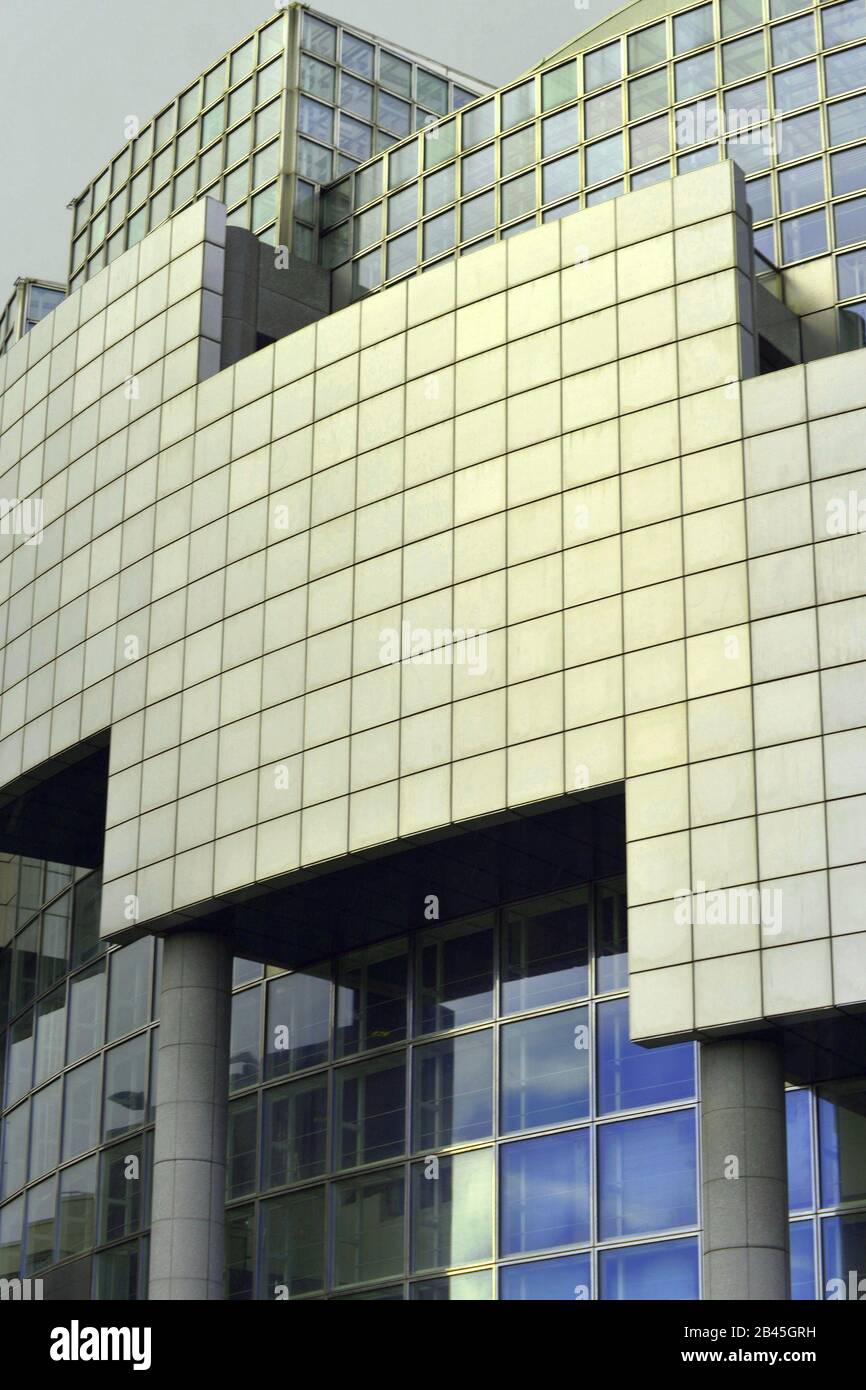 Modern building facade metallic detail. House details of aluminum ...