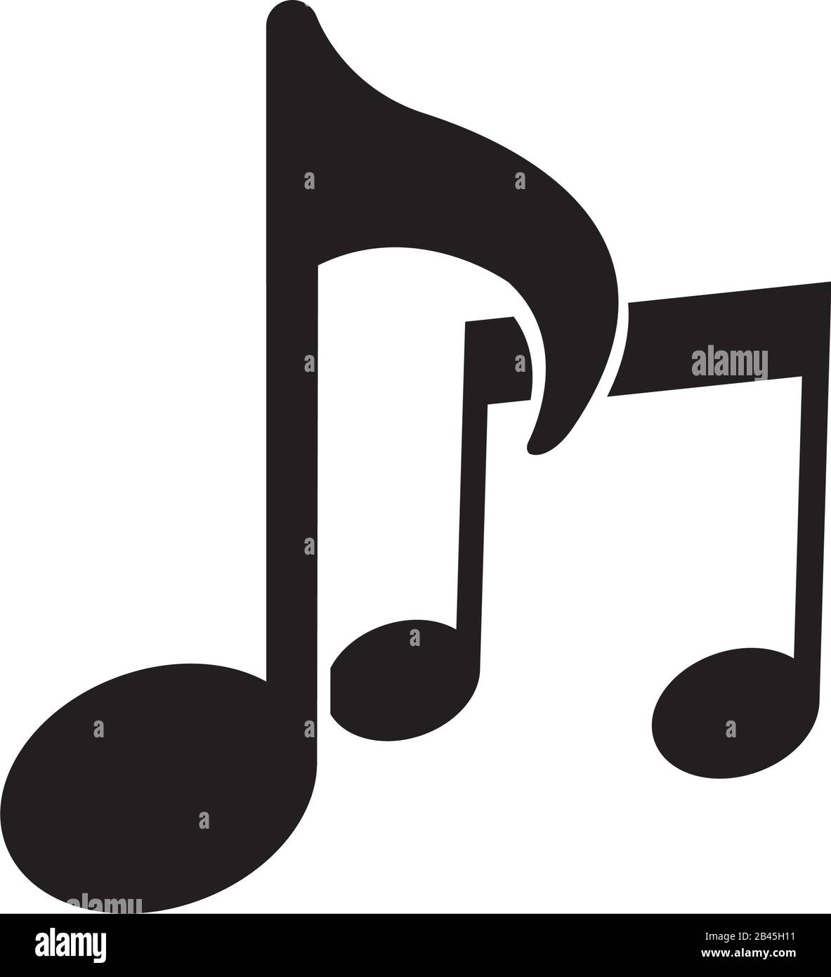 Notes silhouette style icon design, Music sound melody song musical art ...