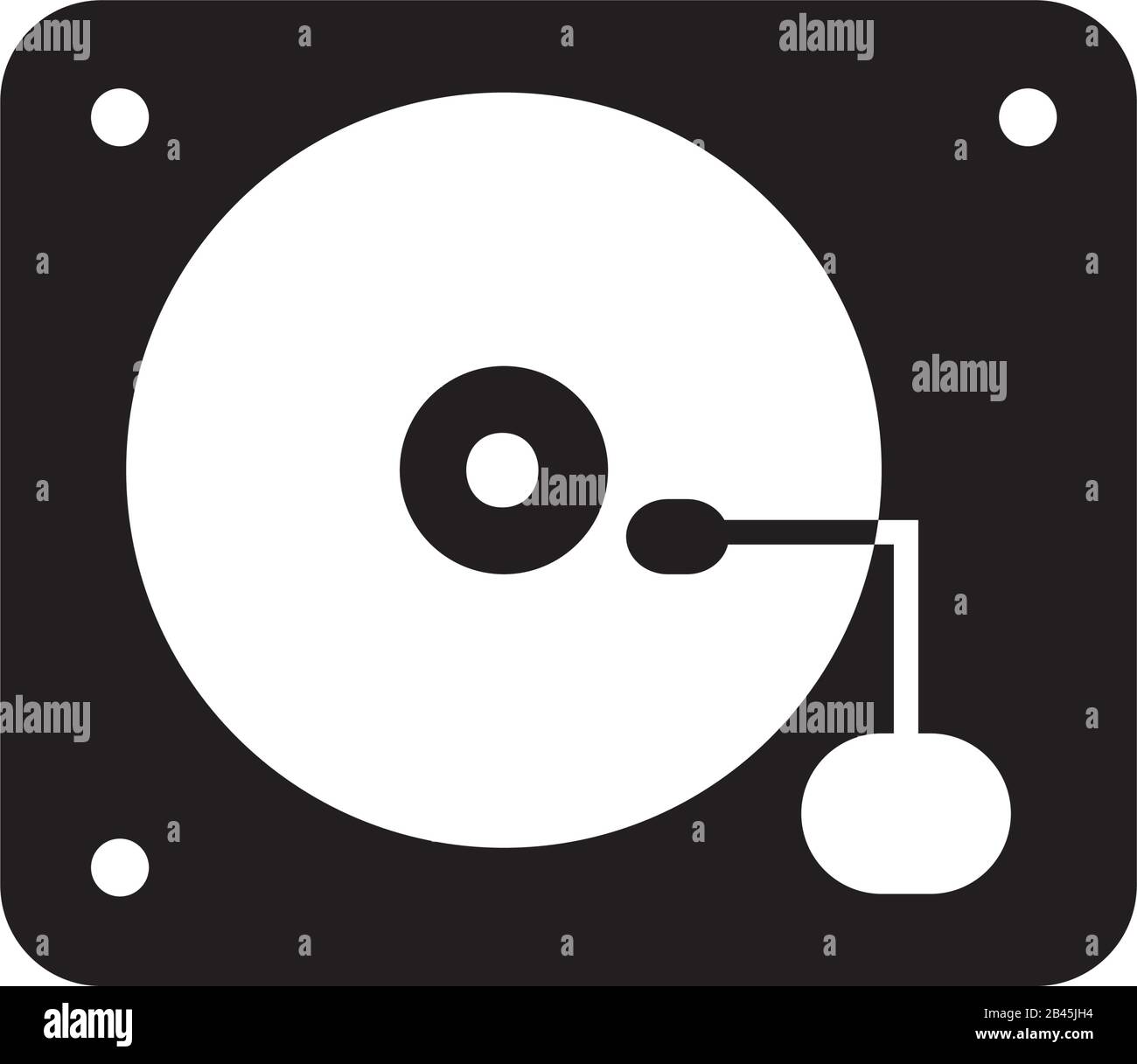 turntable with vinyl silhouette style icon design, Music sound melody ...