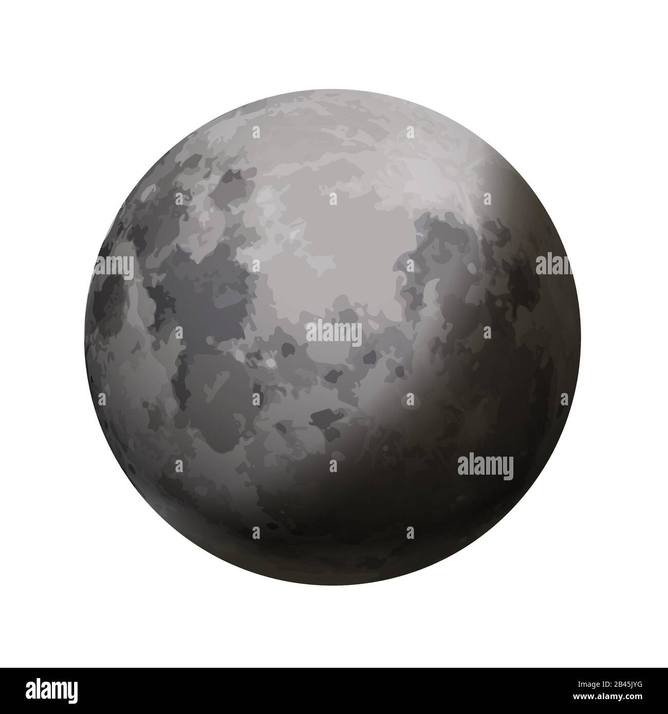 Bright realistic moon with shadow on white Stock Vector Image & Art - Alamy