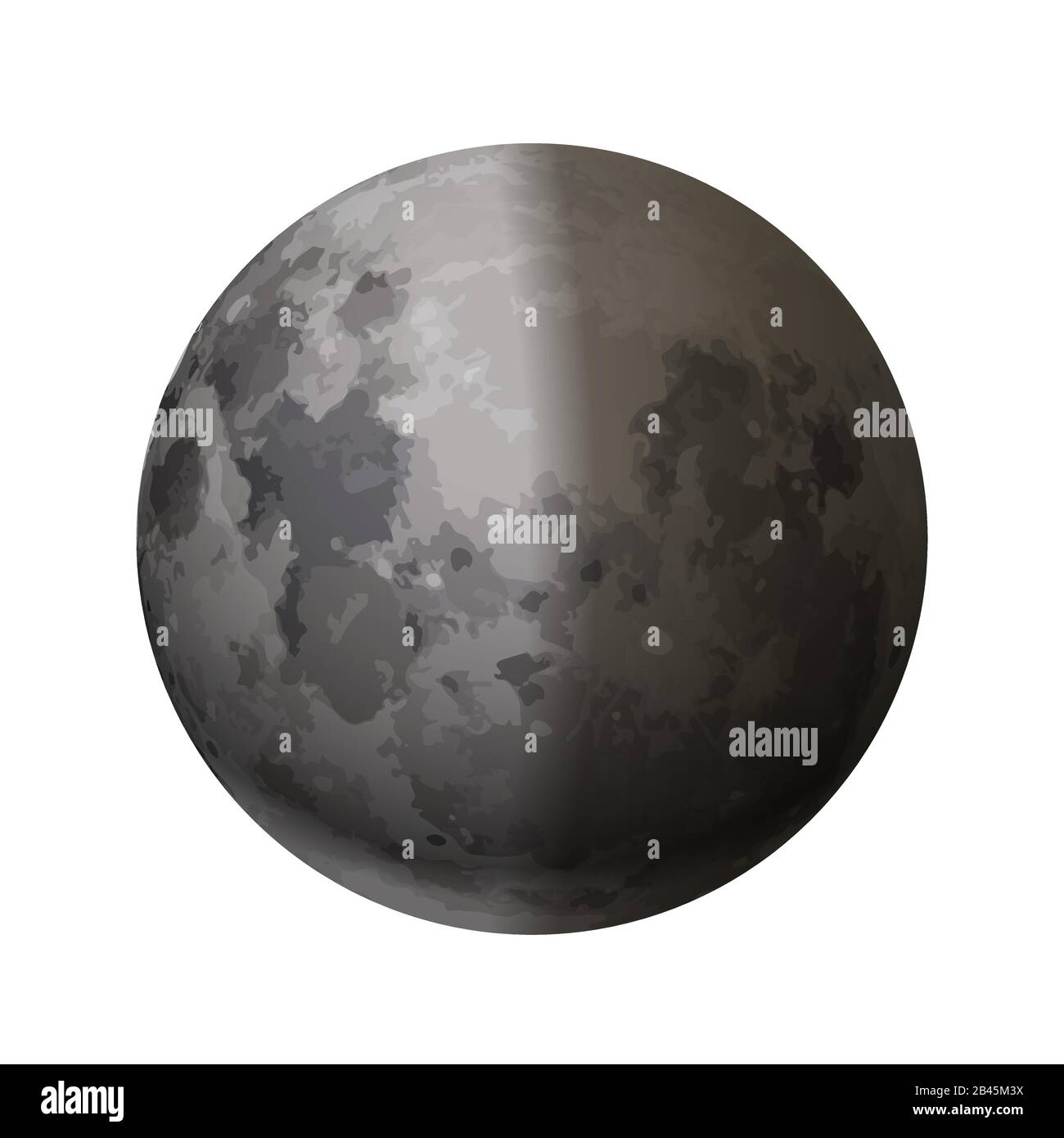 Bright realistic moon with half shadow on white Stock Vector Image ...