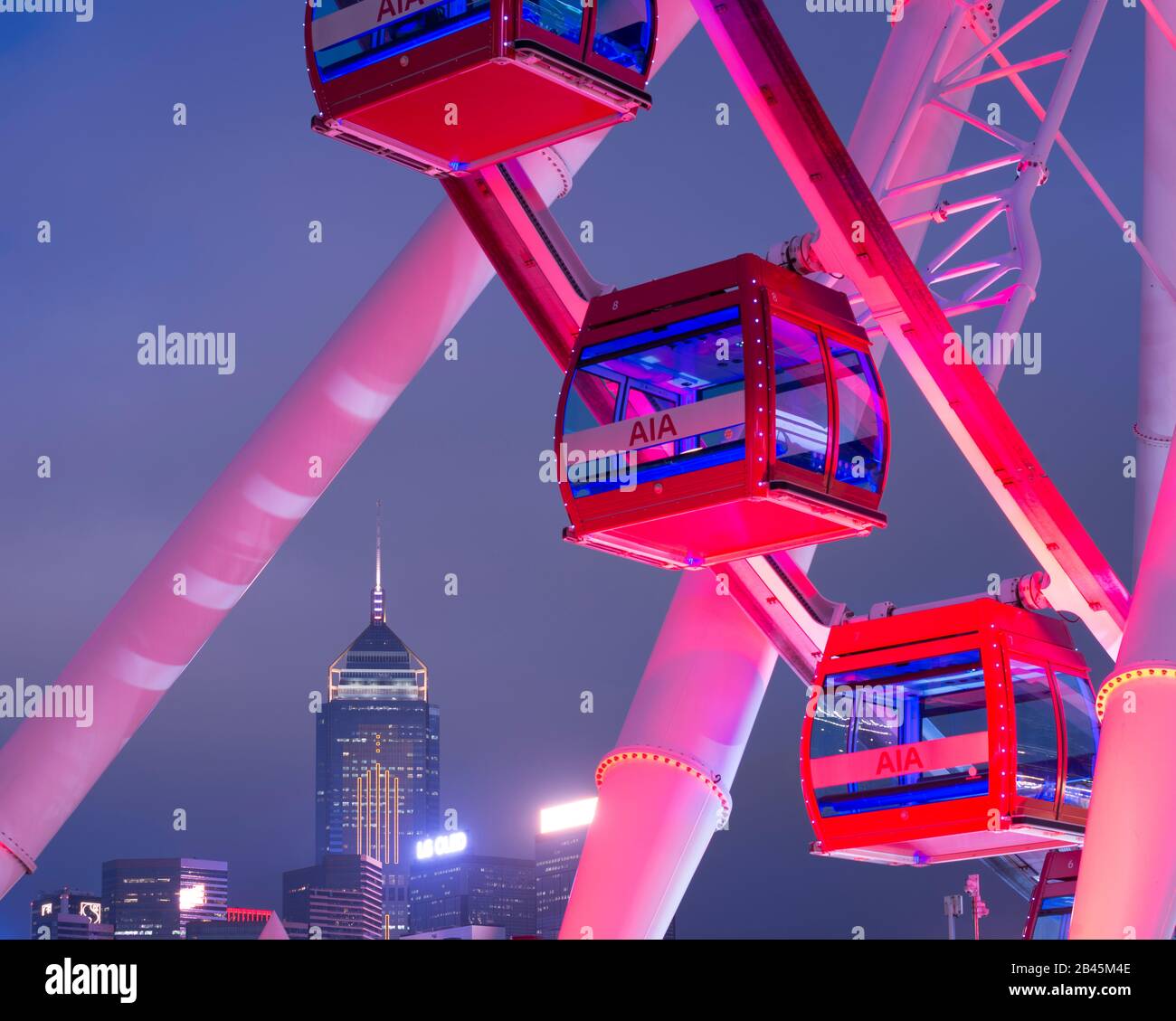 Central plaza, and the observation wheel, Hong Kong, China Stock Photo ...